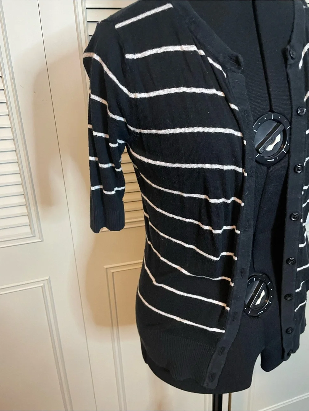 Merona | Sweaters | Merona Black And White Striped Cardigan Sweater ...